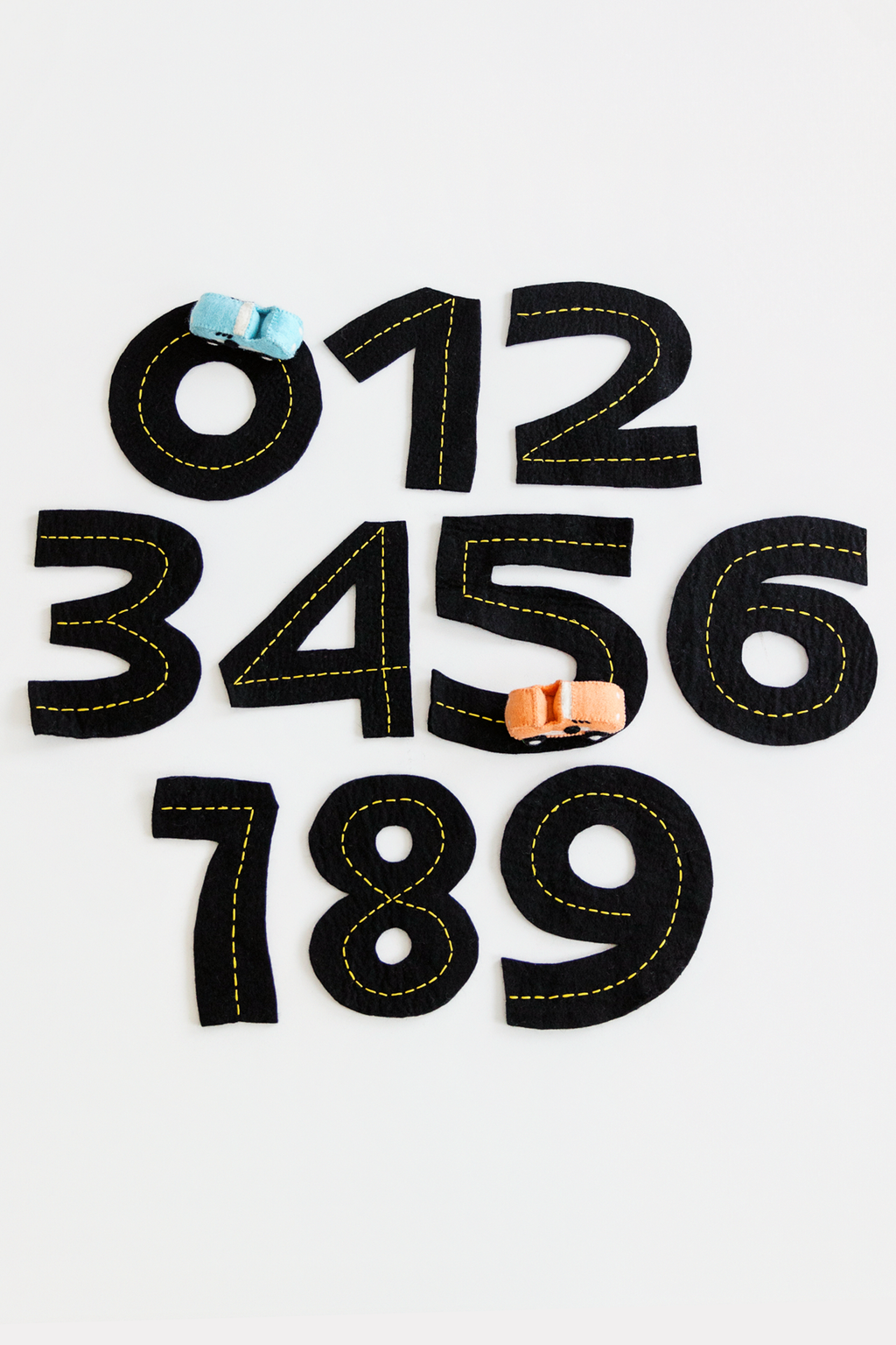 Race Track Numbers Set – Handmade Educational Play Decor | Nivas
