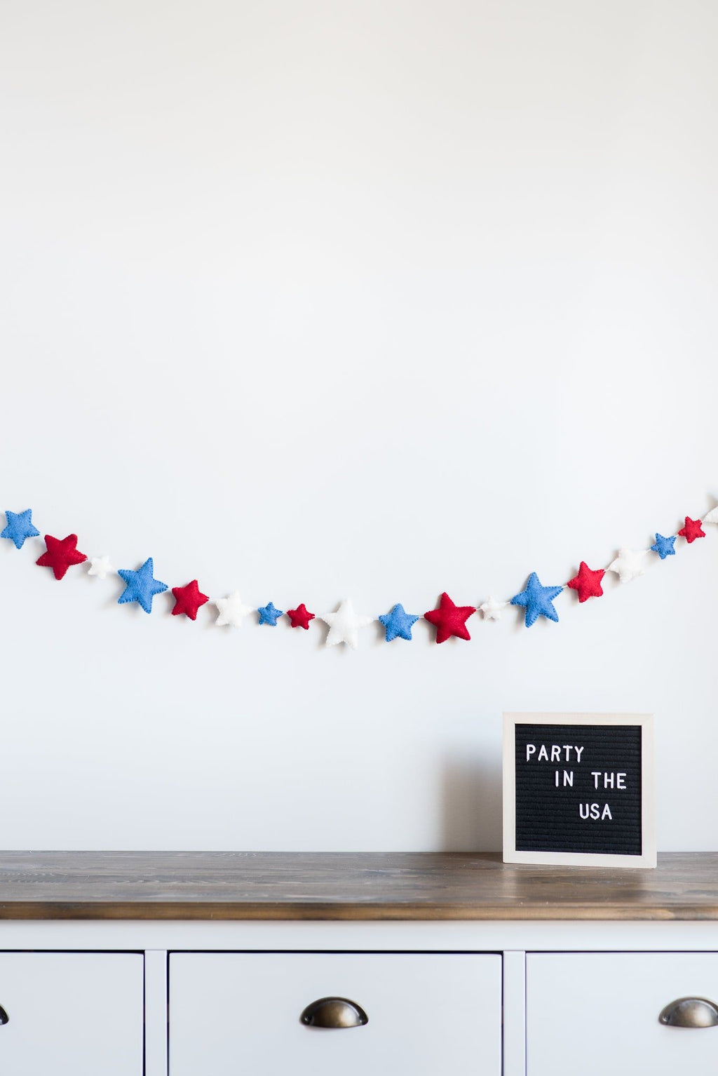 Red, White & Blue Patriotic Star Garland – Handmade Décor for ...