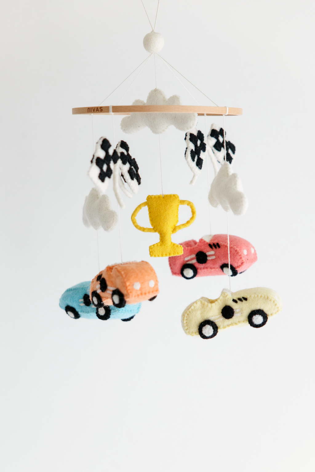 Racing Car Crib Mobile – Handmade Nursery Décor for Little Drivers | Nivas