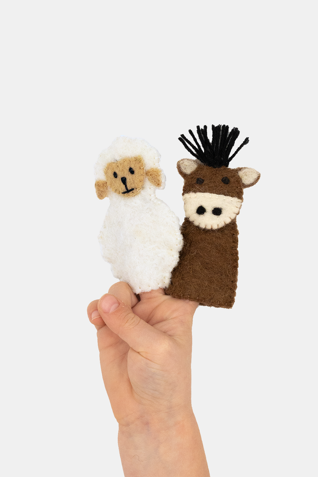 Sheep & Donkey Finger Puppet Set – Farm, Storytelling & Kids Play – Nivas